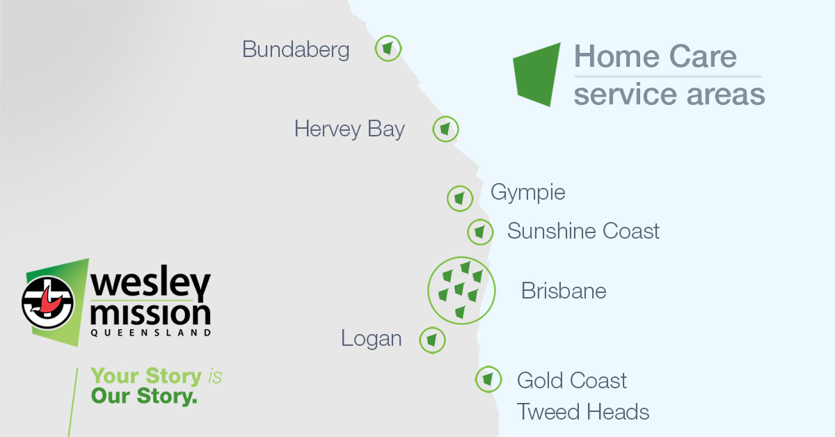 Home Care Service Areas - Brisbane & South East QLD